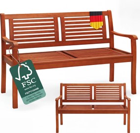 Zahradní lavice z eukalyptového dřeva 120x56x88cm certifikace FSC®