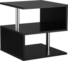 HOMCOM Malý Čtvercový Stolík k Pohovce s Otevřenou S-Formou Moderní Design 50x50x50 cm Černý | Aosom