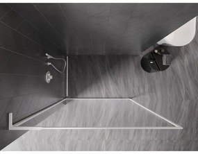 Mexen Kioto-F L, sprchová zástěna s rámem 60 x 202 cm, 8 mm čiré sklo, bílý profil, 800-060-174-20-00