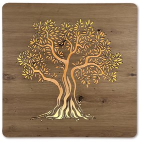 Li-Go "Olivovník" světelný obraz 230V 62x62cm provedení povrchu: dub