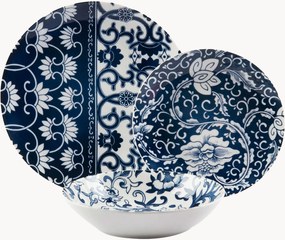 Sada porcelánového nádobí Blue Silk, pro 6 osob, 18 dílů