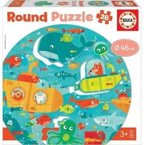 EDUCA Kulaté puzzle Hlubiny moře / 28 dílků / od 3 let