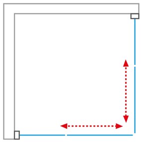 Roltechnik Outlet Sprchový kout MS2L+MS2P s dvoudílnými posuvnými dveřmi Varianta: šířka levé části: 90 cm, šířka pravé části: 100 cm - (MS2-L90-P100), Barva profilů a typ výplně: profily: brillant, výplň: transparent