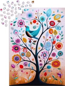 ENJOY Puzzle Kéž modrý pták štěstí přiletí na tvůj strom / 1000 dílků