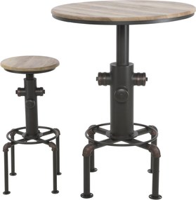 Barový stolek Mauro Ferretti Kamar 81x106 cm, černá/přírodní