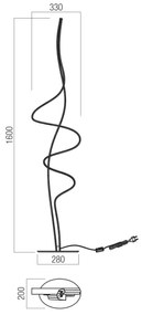 Redo 01-3625 - LED Stmívatelná stojací lampa IMPULS LED/36W/230V zlatá