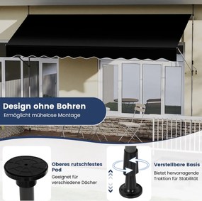 Costway Upínací markýza balkonová markýza bez vrtání s ruční klikou