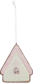 Závěsná dekorace zelená perníková chaloupka Frosted Ginger - 9*1*10 cm