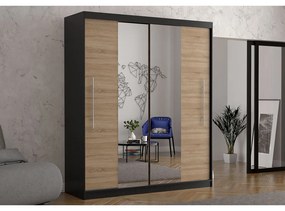 IDZ Šatní skříň Torino se zrcadlem Barva dřeva: Černá + Sonoma