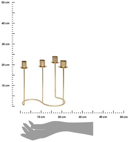 Kovový svícen Margy, 23x20x12 cm, zlatá