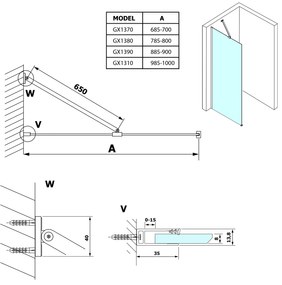 GELCO s.r.o. VARIO sprchová zástěna 800mm tmavé sklo GX1380