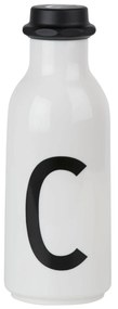 DESIGN LETTERS Lahev na vodu Letters 500 ml C, černá barva, bílá barva, plast