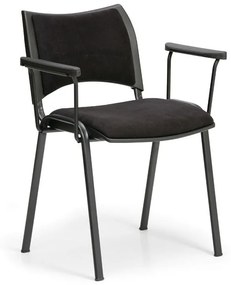 Konferenční židle SMART - černé nohy s područkami, černá