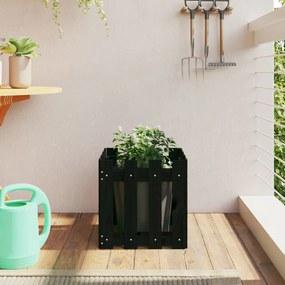 Zahradní truhlík plotový design černý 40x40x40cm masiv borovice - Default Title