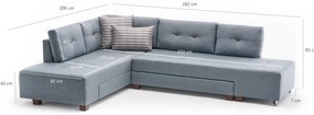 Hanah Home Rozkládací rohová pohovka MANAMA světle modrá levý roh 825BLC2542