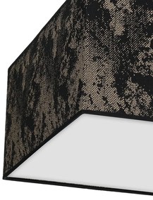 Stropní svítidlo Satino Square, 1x černé/zlaté textilní stínítko, (bílé plexisklo), (40 cm)