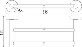 Novaservis - Dvojitý držák ručníků 500 mm Mephisto chrom, 6825,0