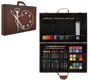 Sada na malování - Art box kreativní sada 79ks v dřevěném kufříku ve fólii 37x23x5cm