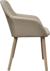 Jídelní židle 4 ks béžové textil a masivní dubové dřevo 270570