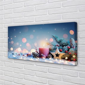 Obrazy na plátně Svatý svíčka sněhu 100x50 cm
