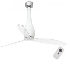 FARO Barcelona FARO 32001 - Stropní ventilátor ETERFAN bílá/čirá pr. 128 cm + dálkové ovládání FA32001