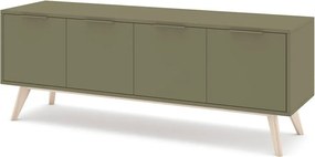 Zelený matný TV stolek 140x53x40 cm Campus – Marckeric