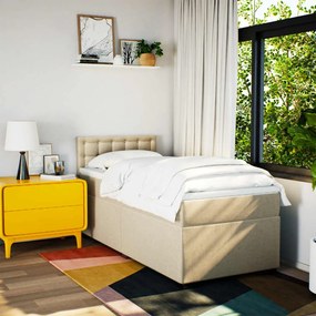 Box spring postel s matrací krémová 80 x 200 cm textil 3288034