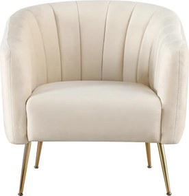 Designové křeslo, béžová Velvet látka/gold chrom-zlatý, BAGY