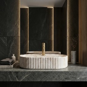 Rea Marcela Saturn, umyvadlo na desku 600×370×135 mm, béžová matná, REA-U3519