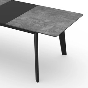 Černý rozkládací jídelní stůl s deskou v dekoru betonu 100x180 cm Shadow – TemaHome