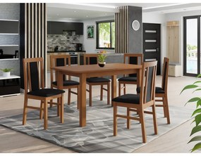 Rozkládací stůl se 6 židlemi - AL65, Barva dřeva: olše, Potah: Zetta 297