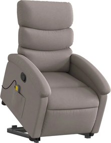 Zvedací masážní polohovací křeslo taupe textil 3203998