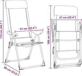vidaXL Marketos Skládací kempingové židle 2 ks šedé hliníkové