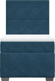 Box spring postel s matrací modrá 90 x 200 cm samet 3293108