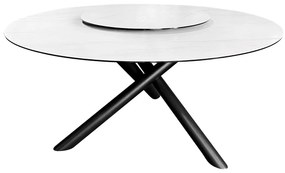 Kulatý jídelní keramický stůl Ganya 150 cm bílý