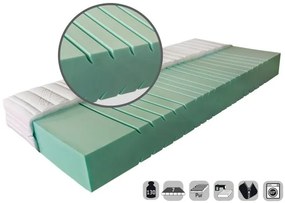 BLANAŘ Čalouněná postel Venuše 160x200 Baleri šedá s matrací a přehozem