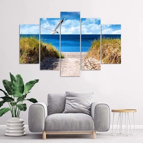 Gario Obraz na plátně Vítejte u moře - 5 dílný Rozměry: 100 x 70 cm