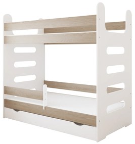 BabyBeds Dětská patrová postel MATI 180x80 Barevné provedení: Dub, Úložný prostor: Ne, bez úložného prostoru