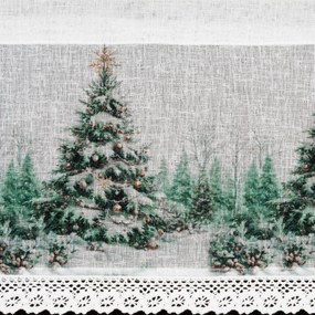 KRÁTKÁ VÁNOČNÍ ZÁCLONA NA PÁSCE XMAS9 150X60 CM VZOROVANÁ