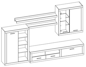 Sconto Obývací stěna CANCAN dub sanremo