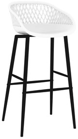 Barové židle Bosler - 4 ks | bílo-černé