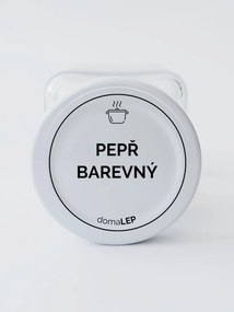 Samolepka na kořenky PEPŘ BAREVNÝ průhledná 5 cm tučné písmo