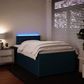 Box spring postel s matrací modrá 120 x 200 cm samet 3290026