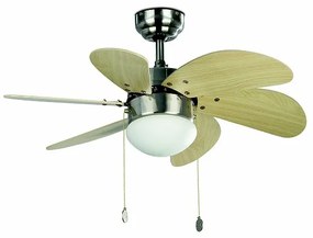 Stropní ventilátor se světlem Faro PALAO 33183 javor/nikl + záruka 3 roky ZDARMA