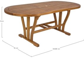 BIZZOTTO Rozkládací oválný zahradní stůl NOEMI 150-200 cm