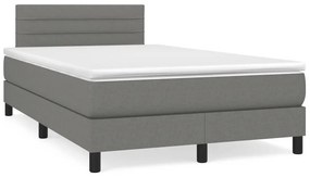 Box spring postel s matrací a LED tmavě šedá 120x190 cm textil 3270047