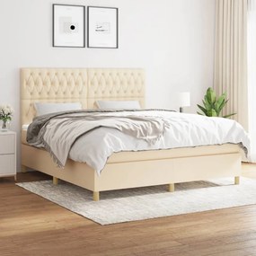Box spring postel s matrací krémová 180x200 cm textil 3142598