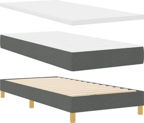 Postel s boxspringem s čelo Tmavě šedá 200 x 80 cm textil 3341259