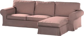 Potah na pohovku IKEA Ektorp 2-místná s lenoškou barva růžová látka pletený vzor