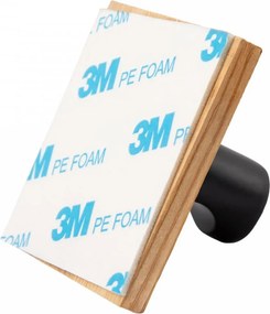 Erga Ozi, samolepící háčky na ručníky bez vrtání, 4 ks, 5 × 5 cm, bambus/černá matná, ERG-YKA-CH.OZI4-BLK